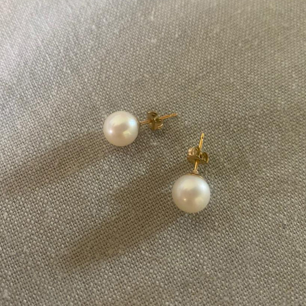 Aro de Perla Cultivada 8mm y Goldfilled – Perlas y Perlitas